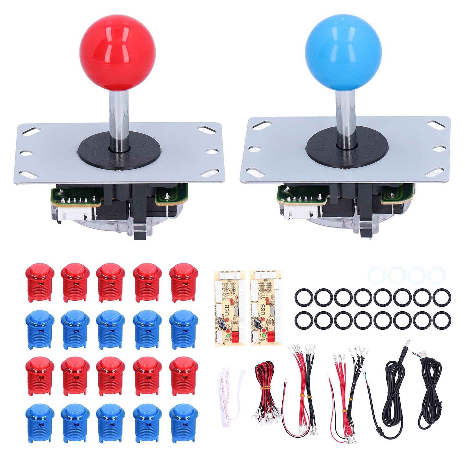 Buy LED Arcade Game DIY Kits, 2 Player LED Illuminated Arcade Joystick ...