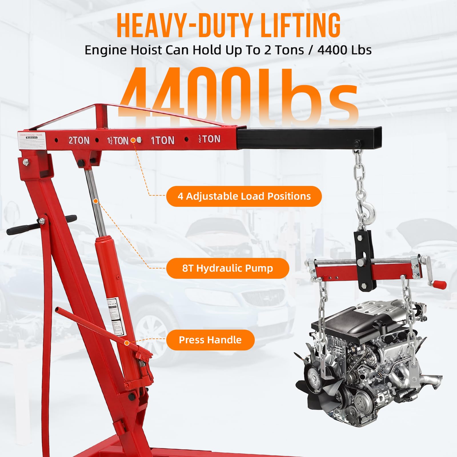Snapklik.com : DEXSO 2 Ton Folding Hydraulic Engine Hoist