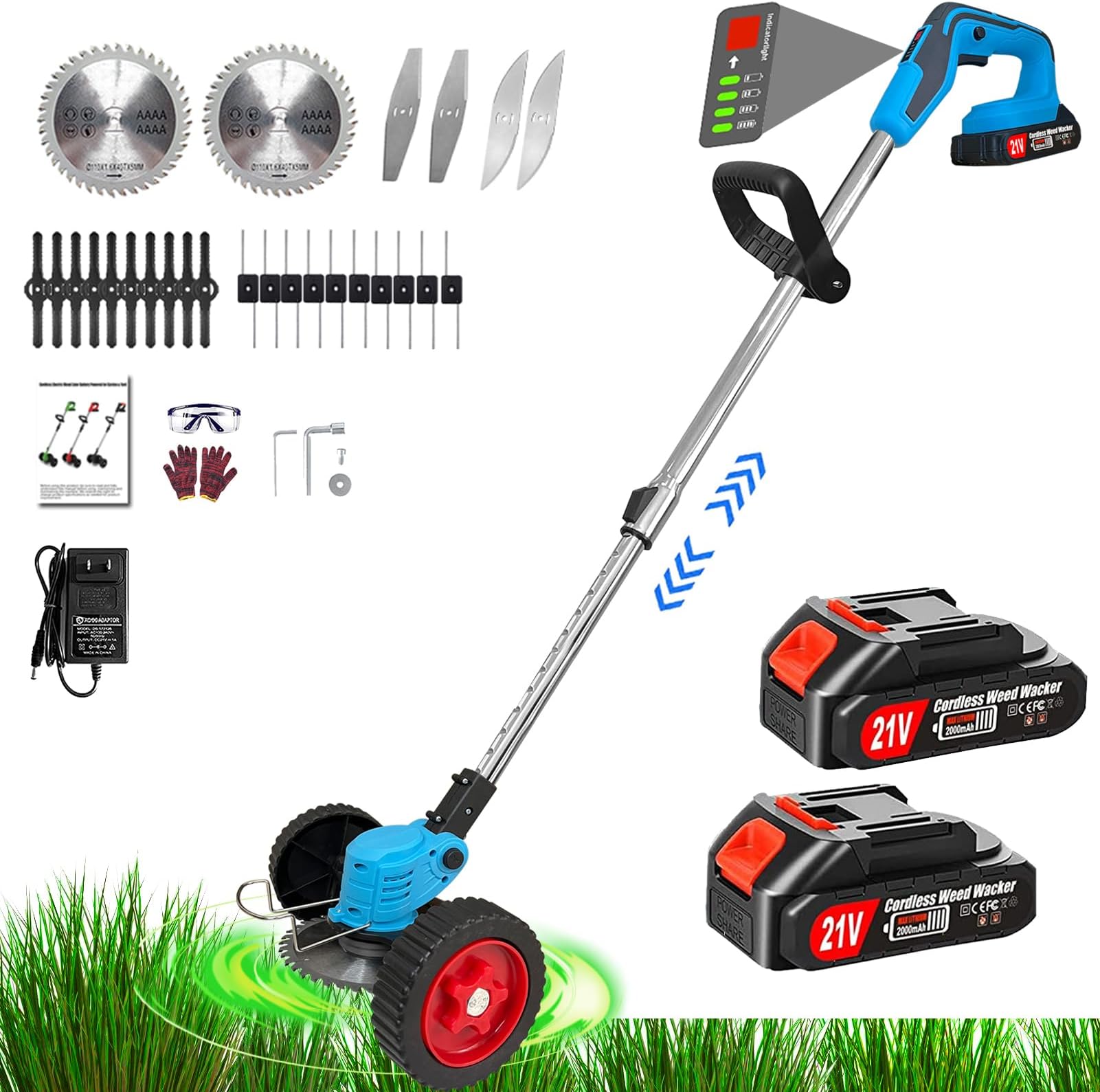 Amazon.com : Weed Wacker Battery Operated Edger Trimmer 21V 2000mAh ...