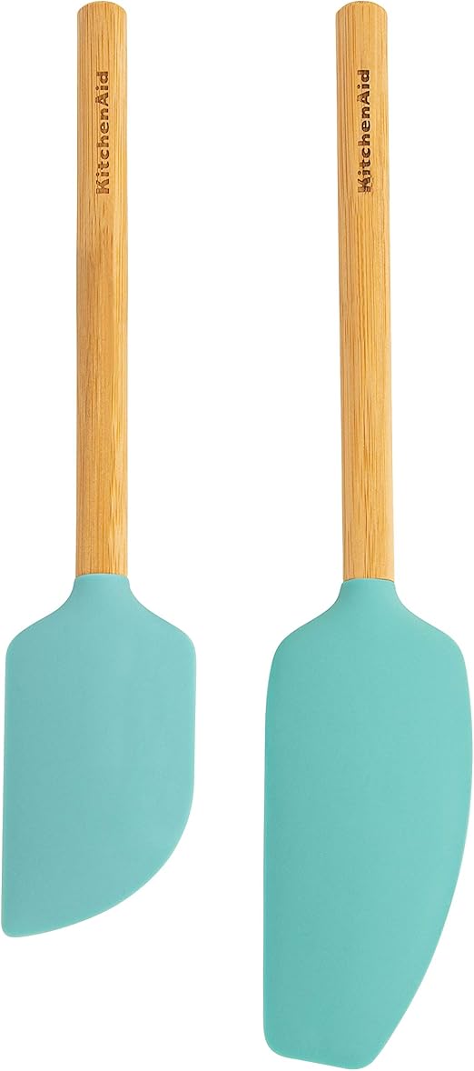 Amazon.com: KitchenAid Bamboo Spatula Set, 2-Piece, Aqua Sky: Home ...
