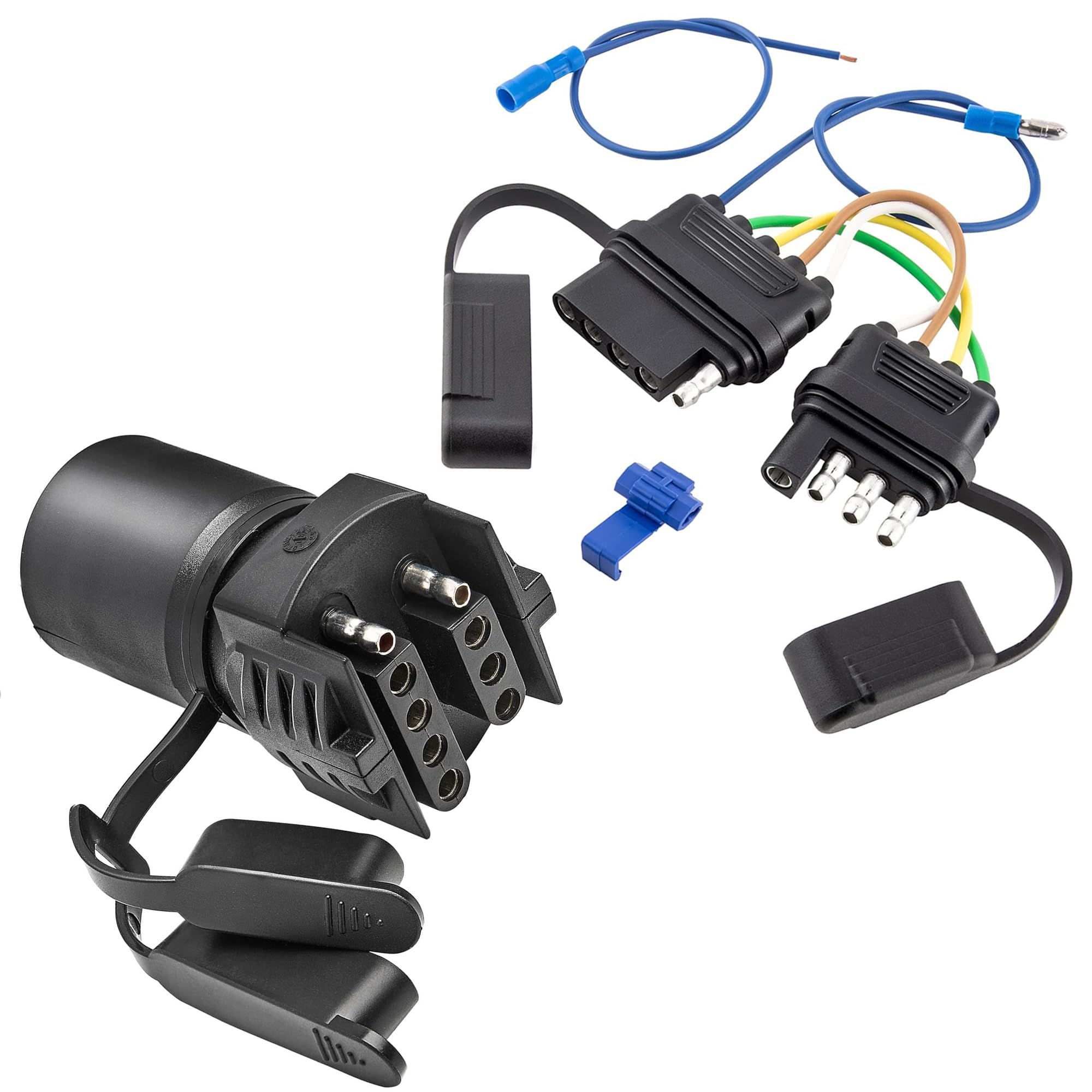 Amazon.com: Oyviny 4-Way to 5-Way Flat Trailer Wiring Adapter for Boat ...
