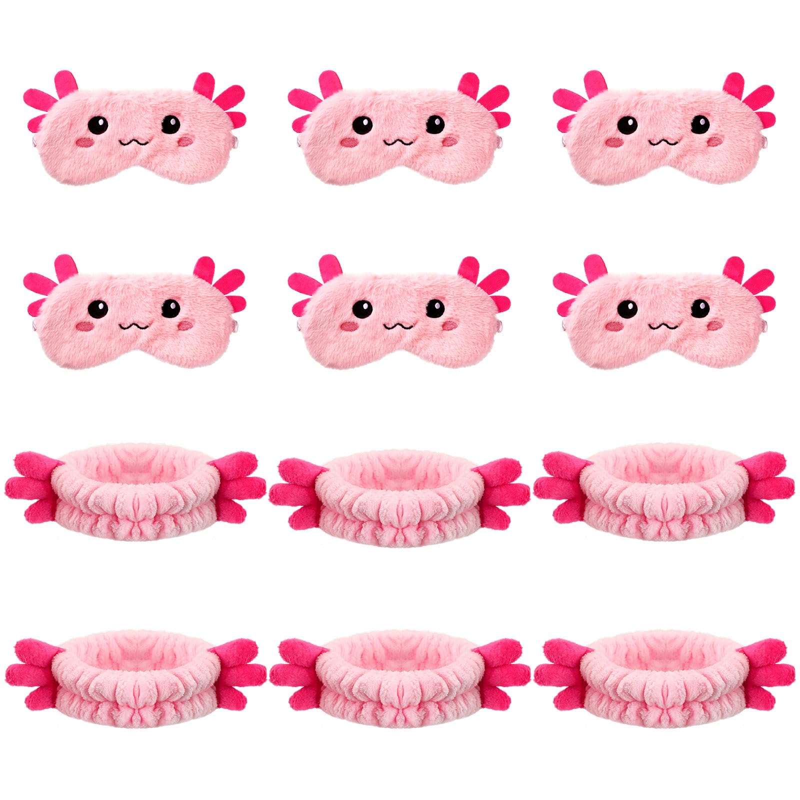 Amazon.com: Kajaia 12 Pcs Axolotl Sleep Eye Masks and Spa Headband Set ...