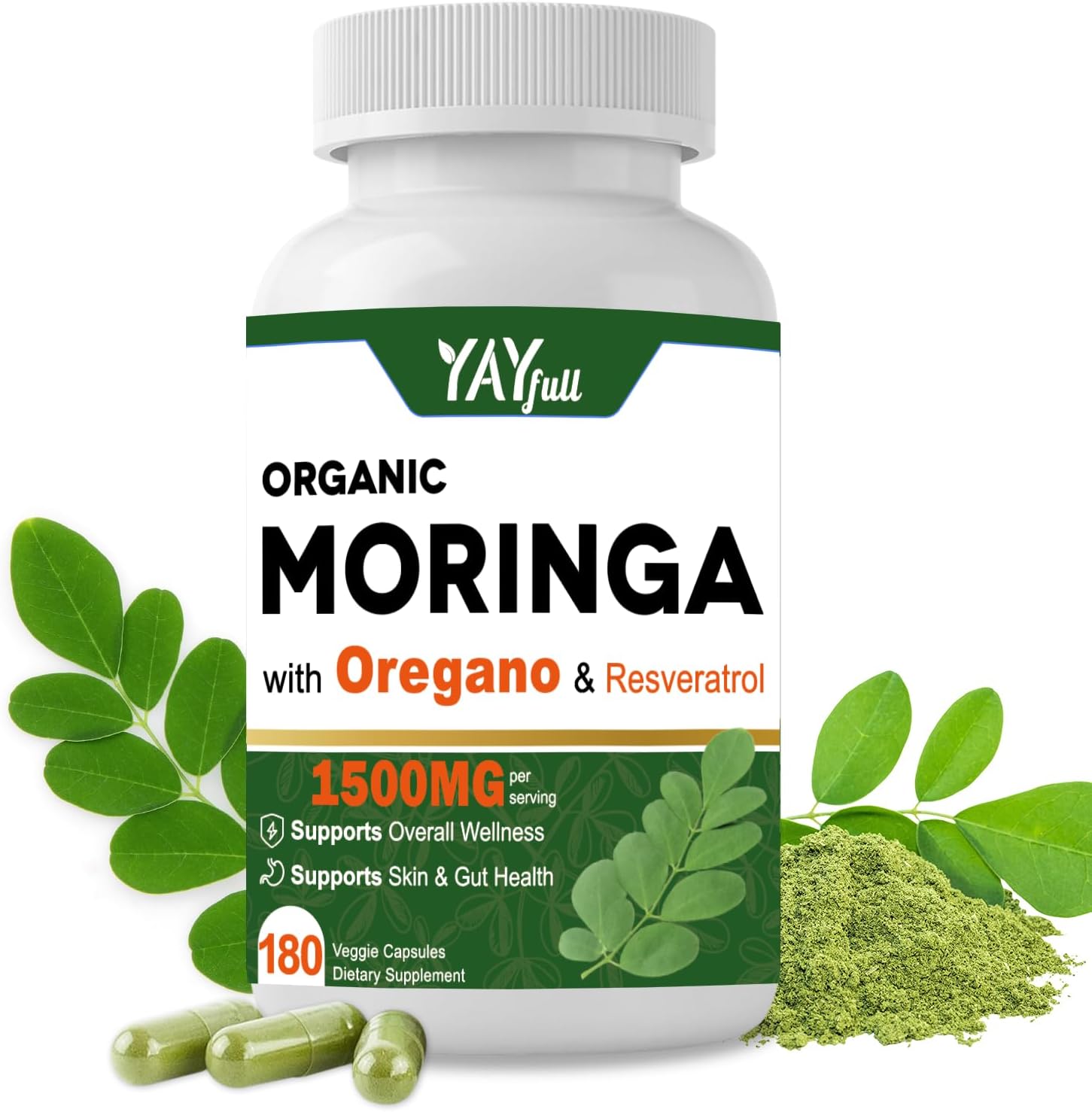 Amazon.com: Moringa Softgels, Organic Pure Moringa Oleifera Leaves Extract for Energy, Skin, Gut ...