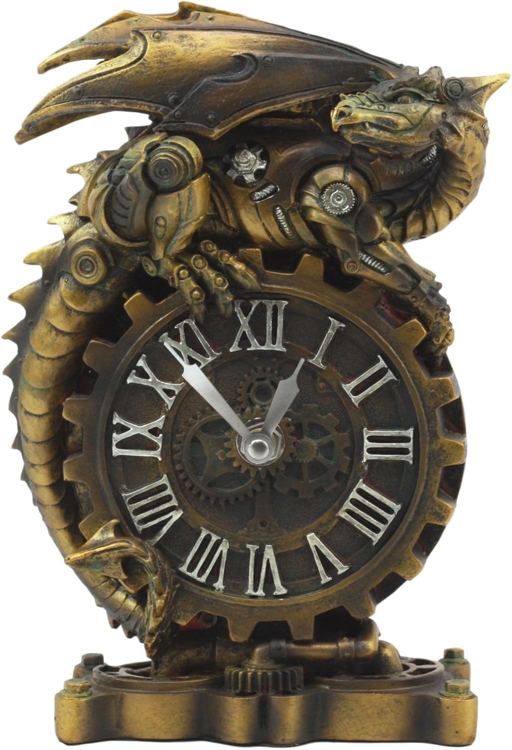 Amazon.com: Ebros Chronos Resting Steampunk Cyborg Dragon Table Clock ...