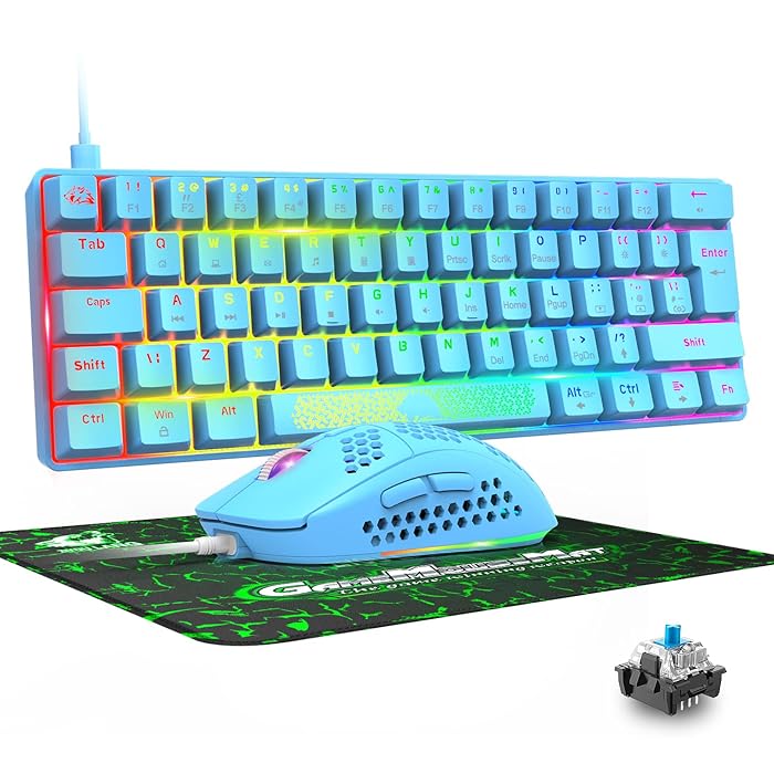 Buy Mechanical Gaming Keyboard & Mouse Combo Set, RGB Backlit Keys ...