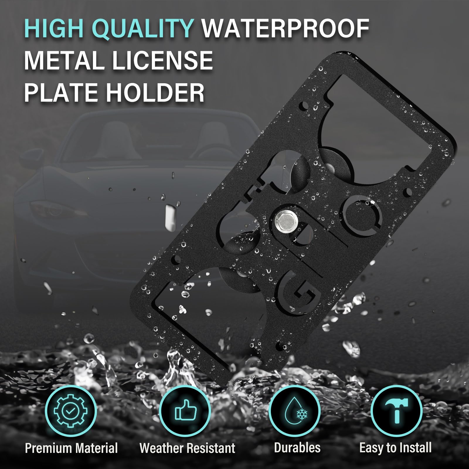Snapklik.com : No Drill Front Bumper License Plate Mount Compatible