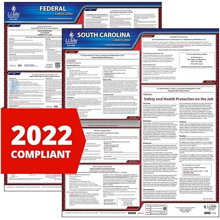 Amazon.com : 2021 South Carolina and Federal Labor Law Poster (English ...
