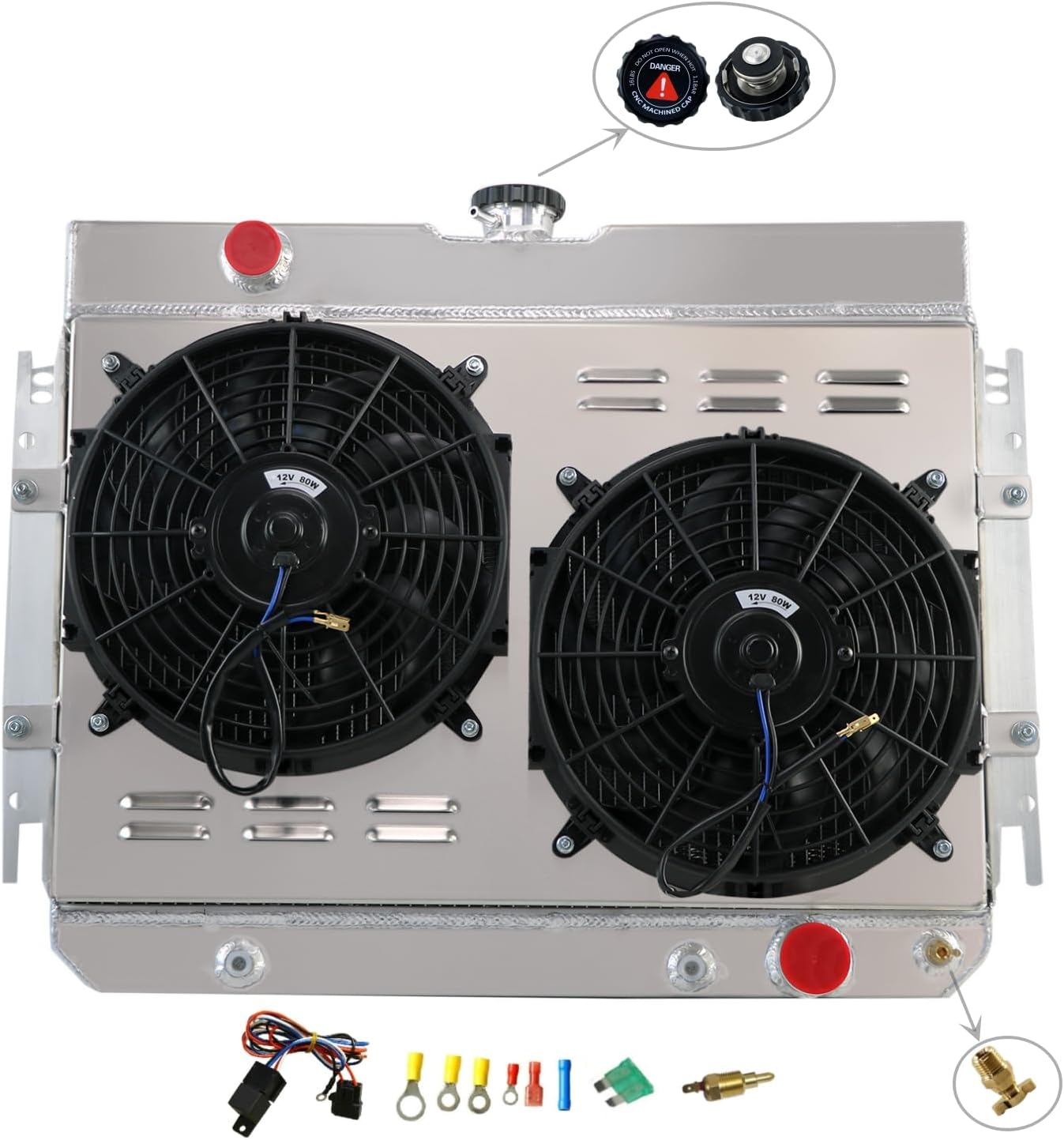 Amazon.com: Lizroodia Aluminum Radiator Compatible with 1963-1968 Chevy ...