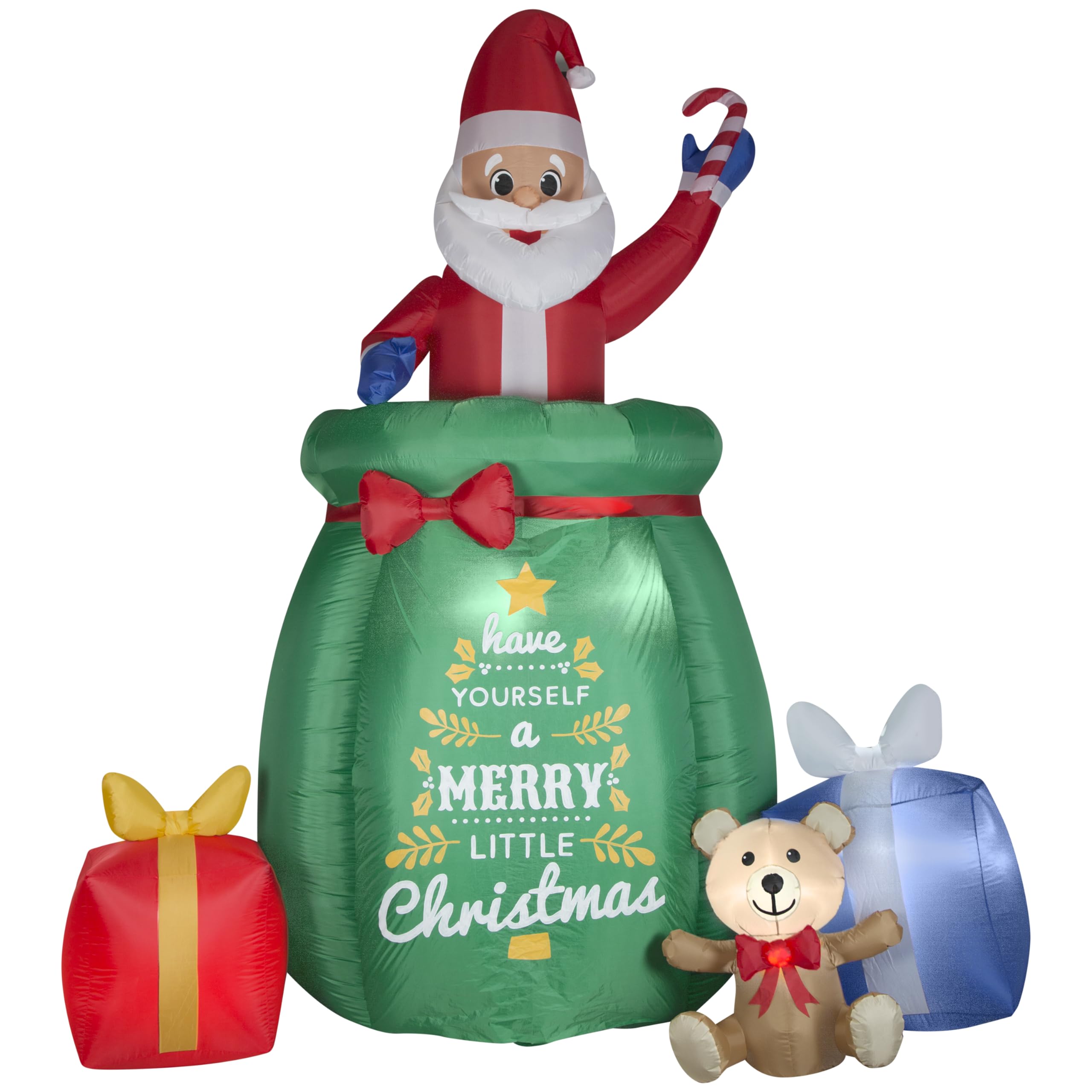 Amazon.com: Gemmy Giant Animated Christmas Airblown Inflatable Santa in ...