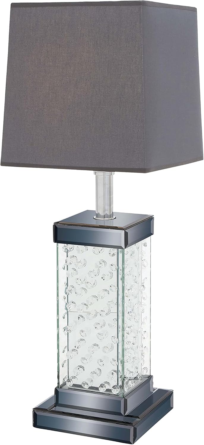 Deco 79 Glass Rectangle Table Lamp, 11" x 11" x 31", Gray - Amazon.com
