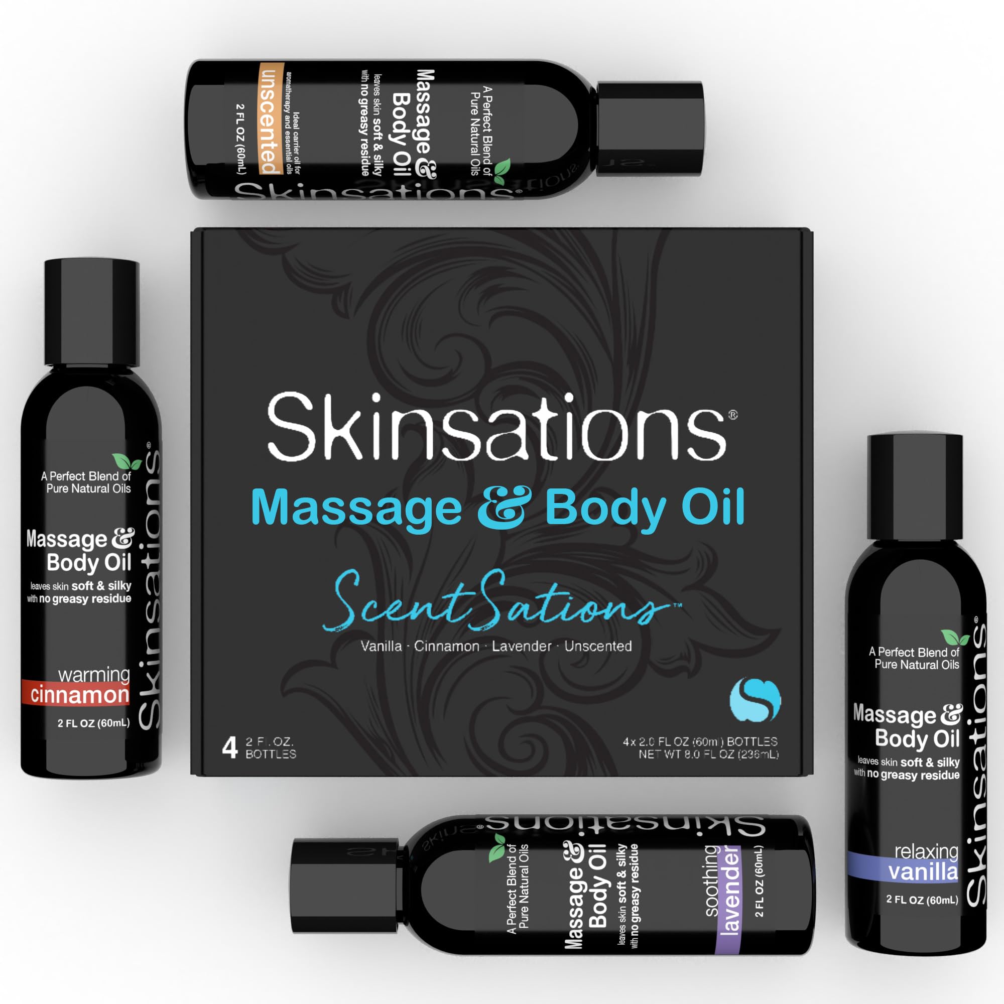 Amazon.com: Skinsations - Massage Oil Kit (Set of 4) Natural Scents of ...