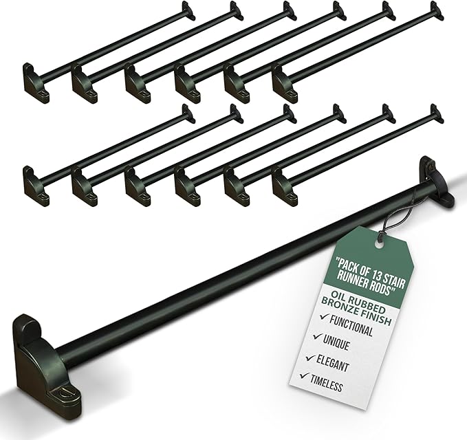 Amazon.com: Renovators Supply Black Carpet Runner Rod Set for ...