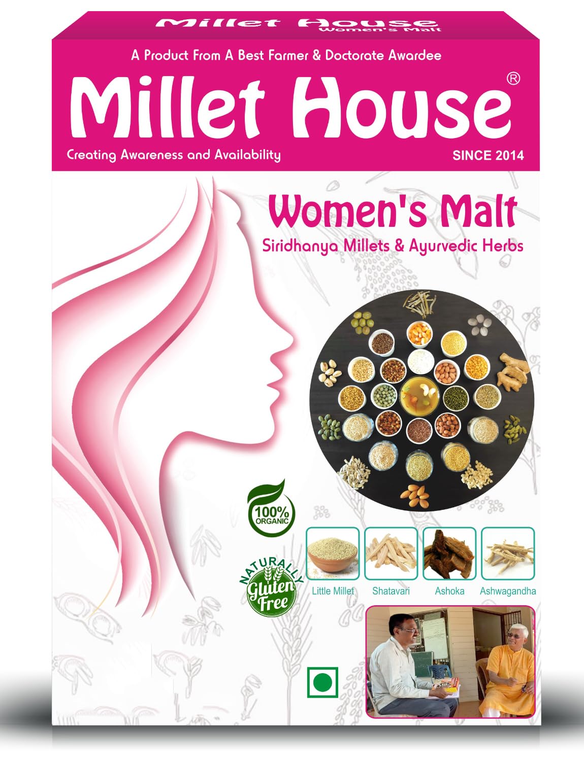 Millet House Women's Malt 400 Grams | Sprouted Millets Ayurvedic Herbs ...