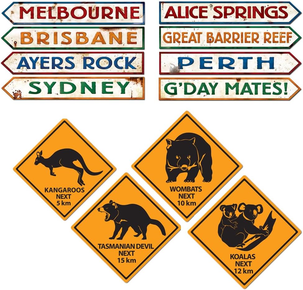 Amazon.com: Australia Wall Decorations 4 Outback Street Signs 4 ...