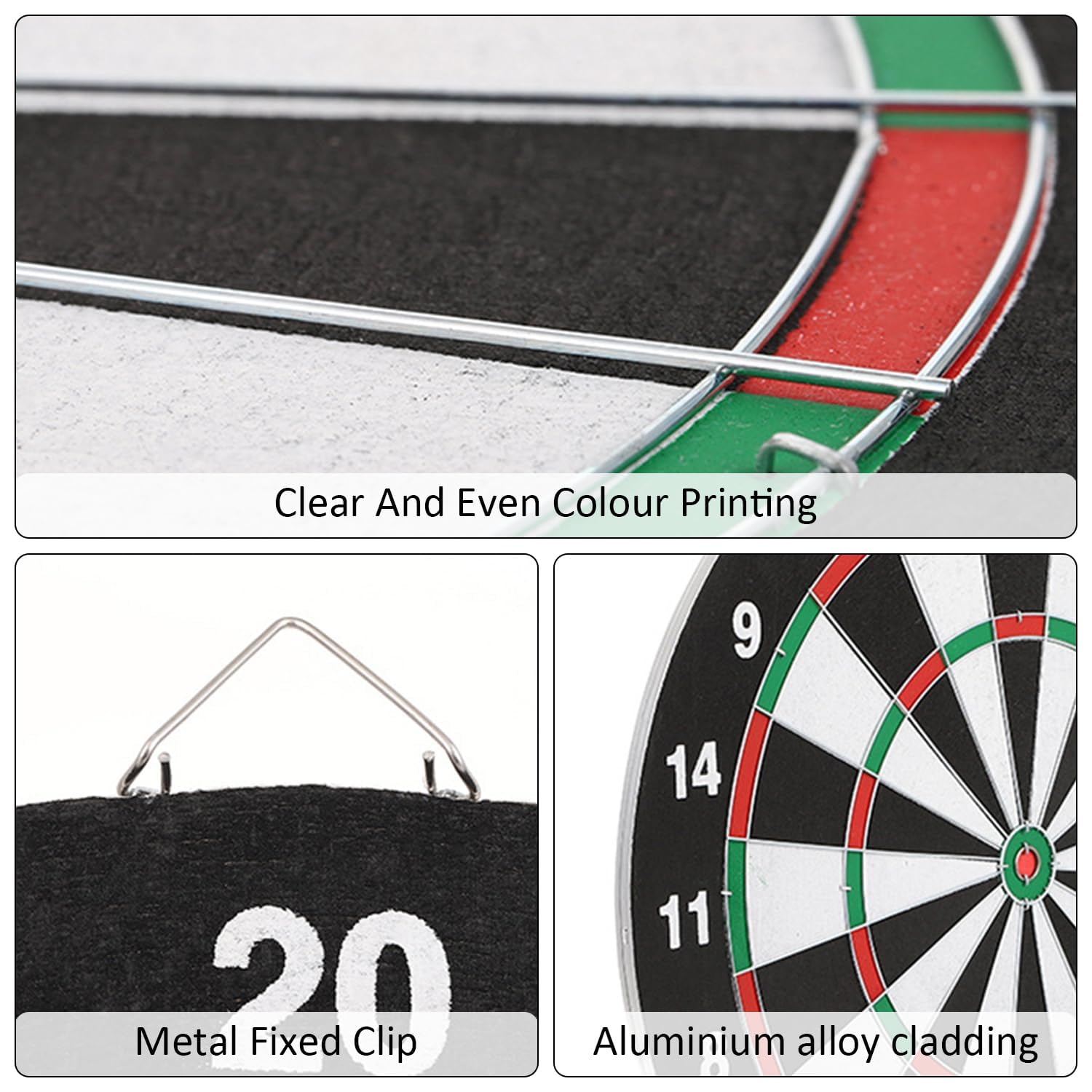 FANWINKJ Dart Board Set, 17 Inch Double-Sided Dartboard with 6 Darts ...