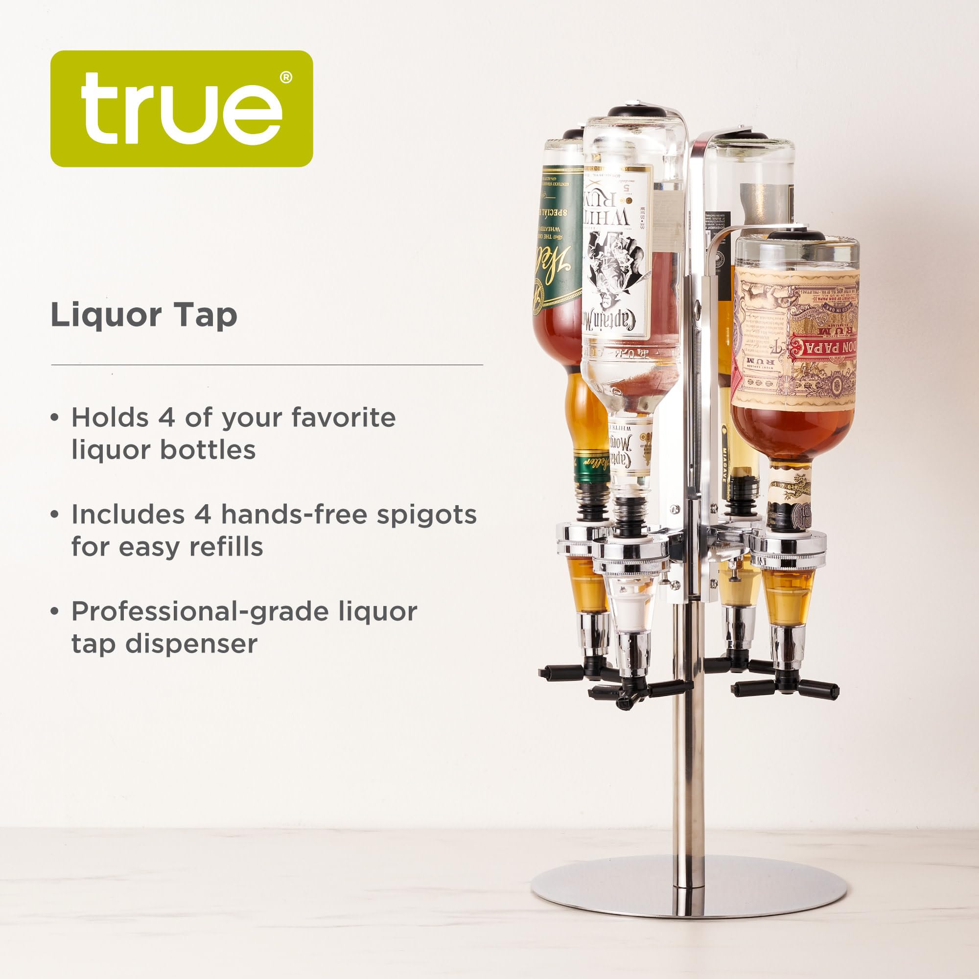 Snapklik.com : True 4-Bottle Liquor Tap Dispenser, Durable Bottle ...