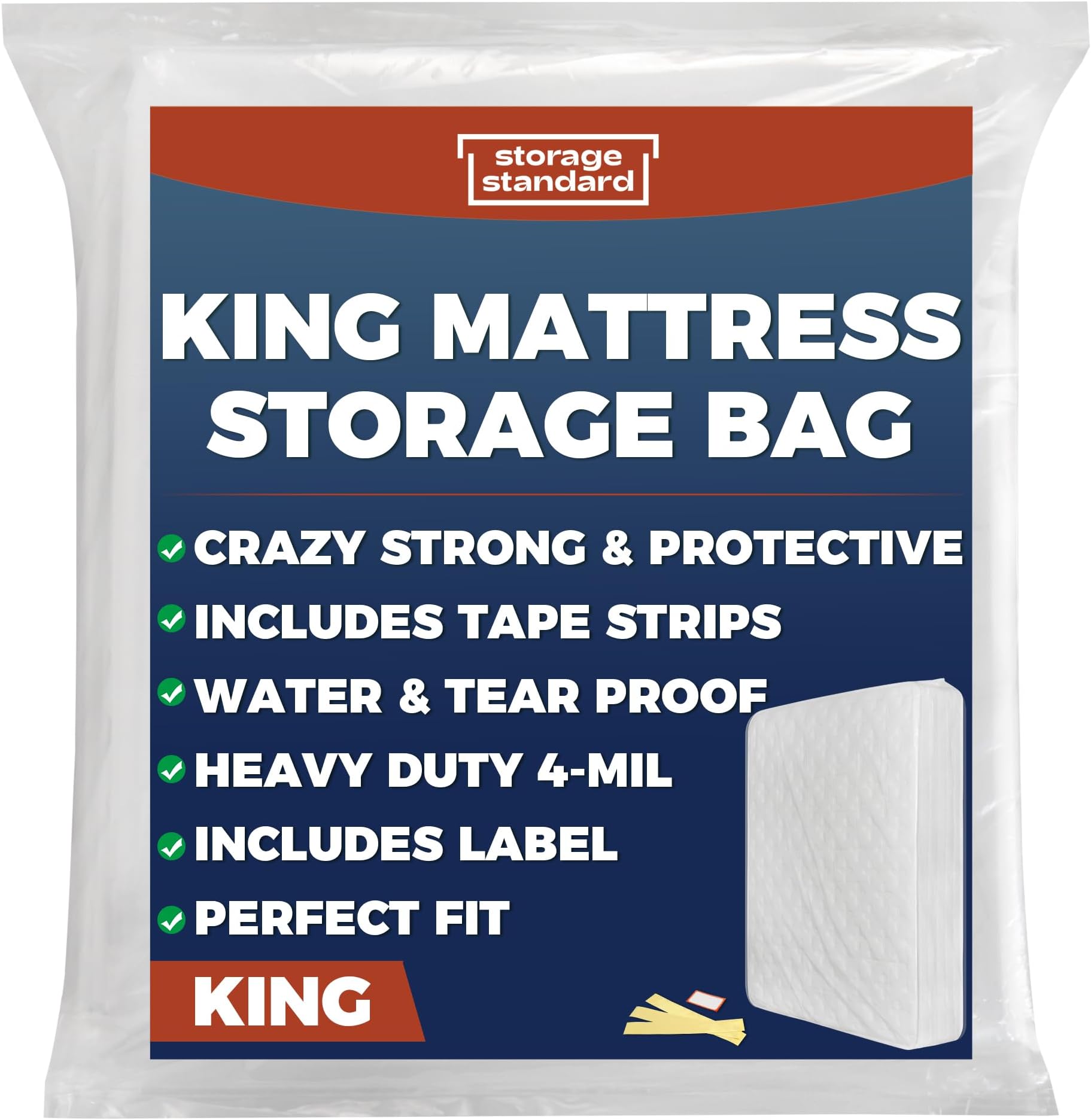 Amazon.com: Utopia Home King Size Mattress Bag for Moving, 4 Mil Heavy ...