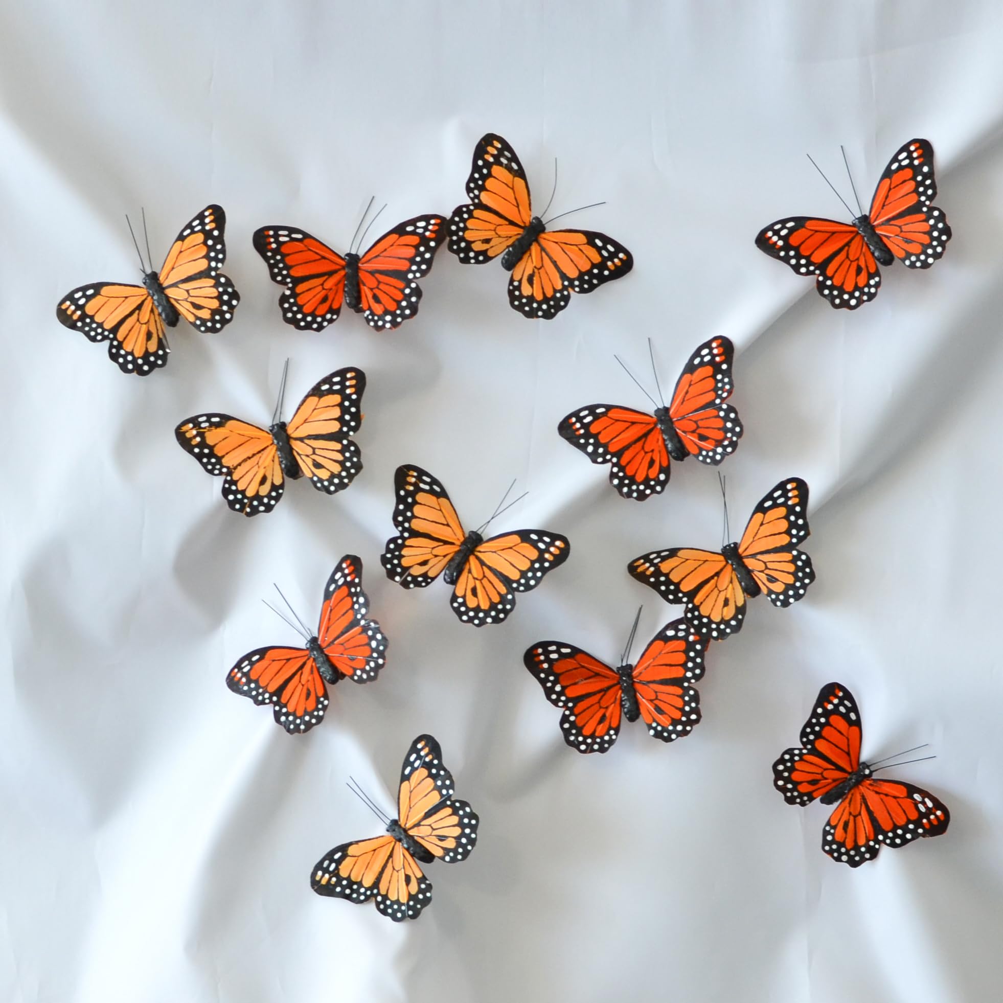 Amazon.com: HNH 12PCS 3D Artificial Butterflies with Clip Monarch ...