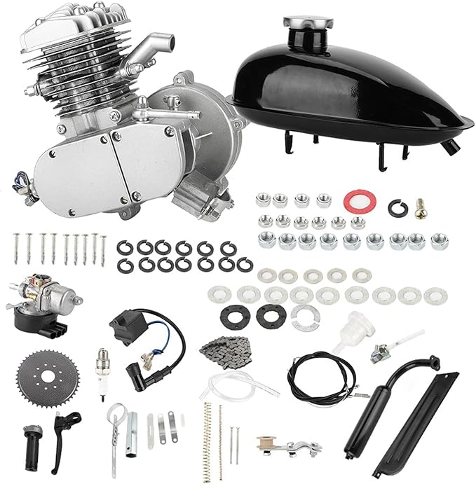 Amazon | Vomeko 80cc 2 ストロークモーターエンジンキット - 電動バイク用ガソリンガス自転車エンジン変換キット、DIY 自転車モーターキット、 | エンジン・エンジン ...