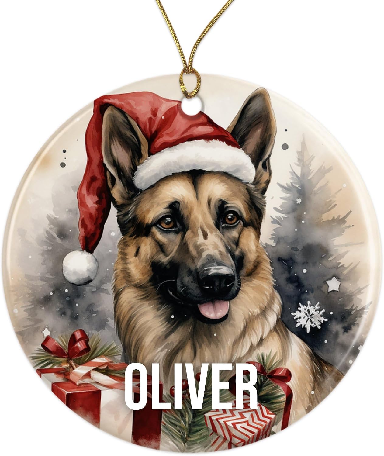 Amazon.com: German Shepherd Personalized Dog Ornament - Pet Ornament ...