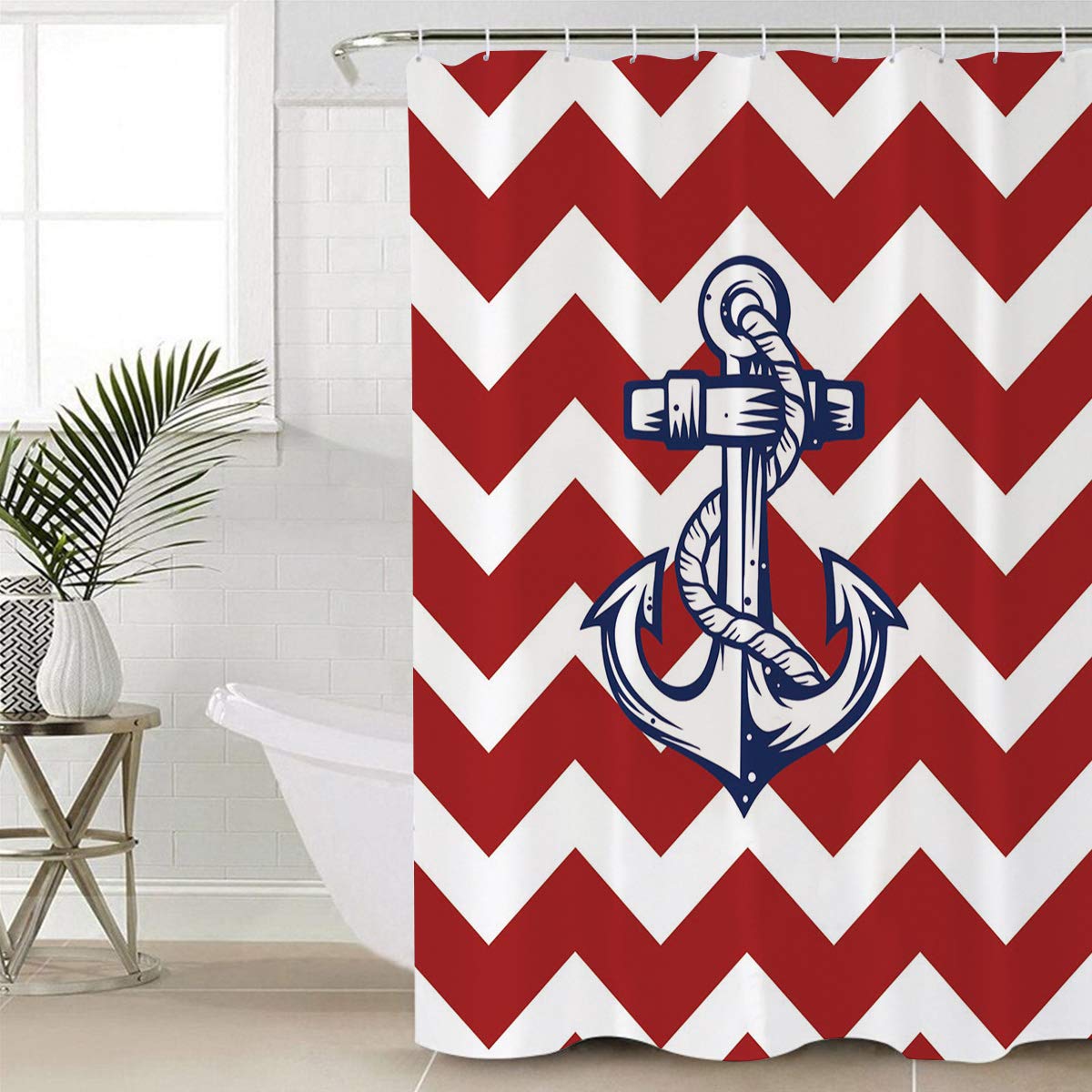 Chevron Anchor Background Blue