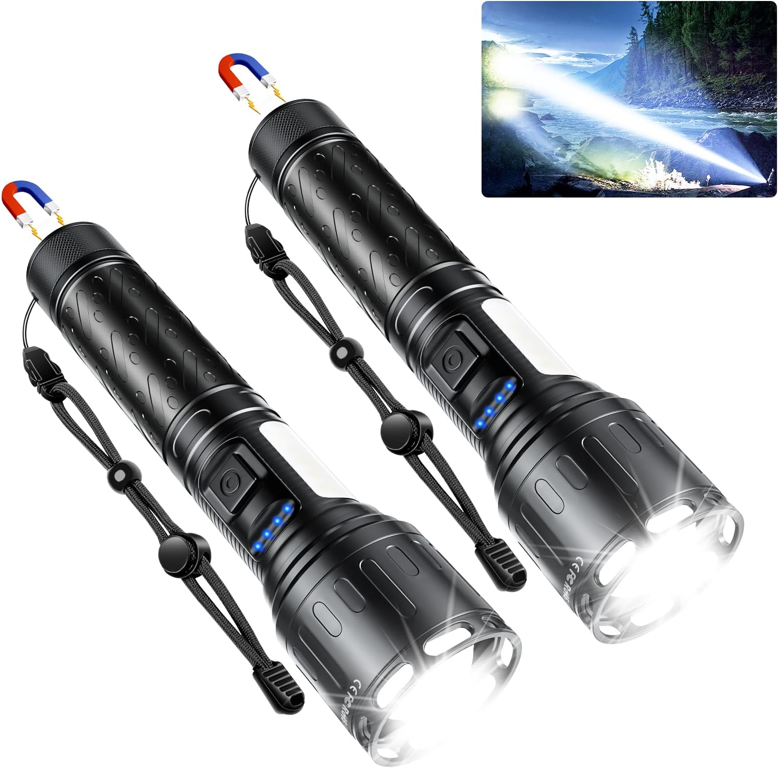DanByte Flashlights High Lumens Rechargeable - 100,000LM &1500 Meters ...