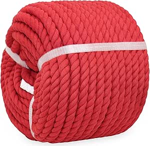 Amazon.com: Red Cotton Rope 1/2 Inch x 165 Feet Soft Cotton Rope for ...