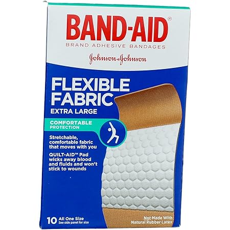 Amazon.com: BAND-AID Flexible Fabric Bandages, Extra Large 10 ea ...