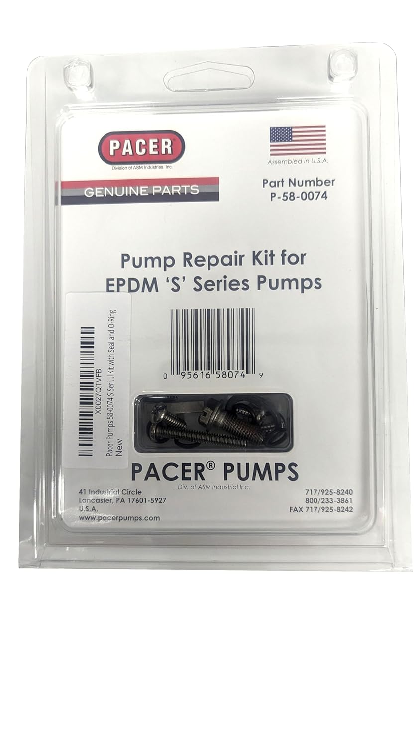 Pacer Bombas 58-0074 Serie S EPDM Kit de sello de eje de bomba de agua ...