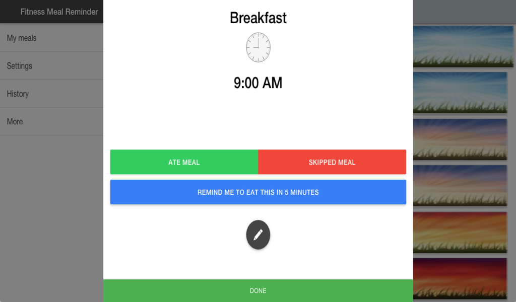 Fitness Meal Reminder - App on Amazon Appstore