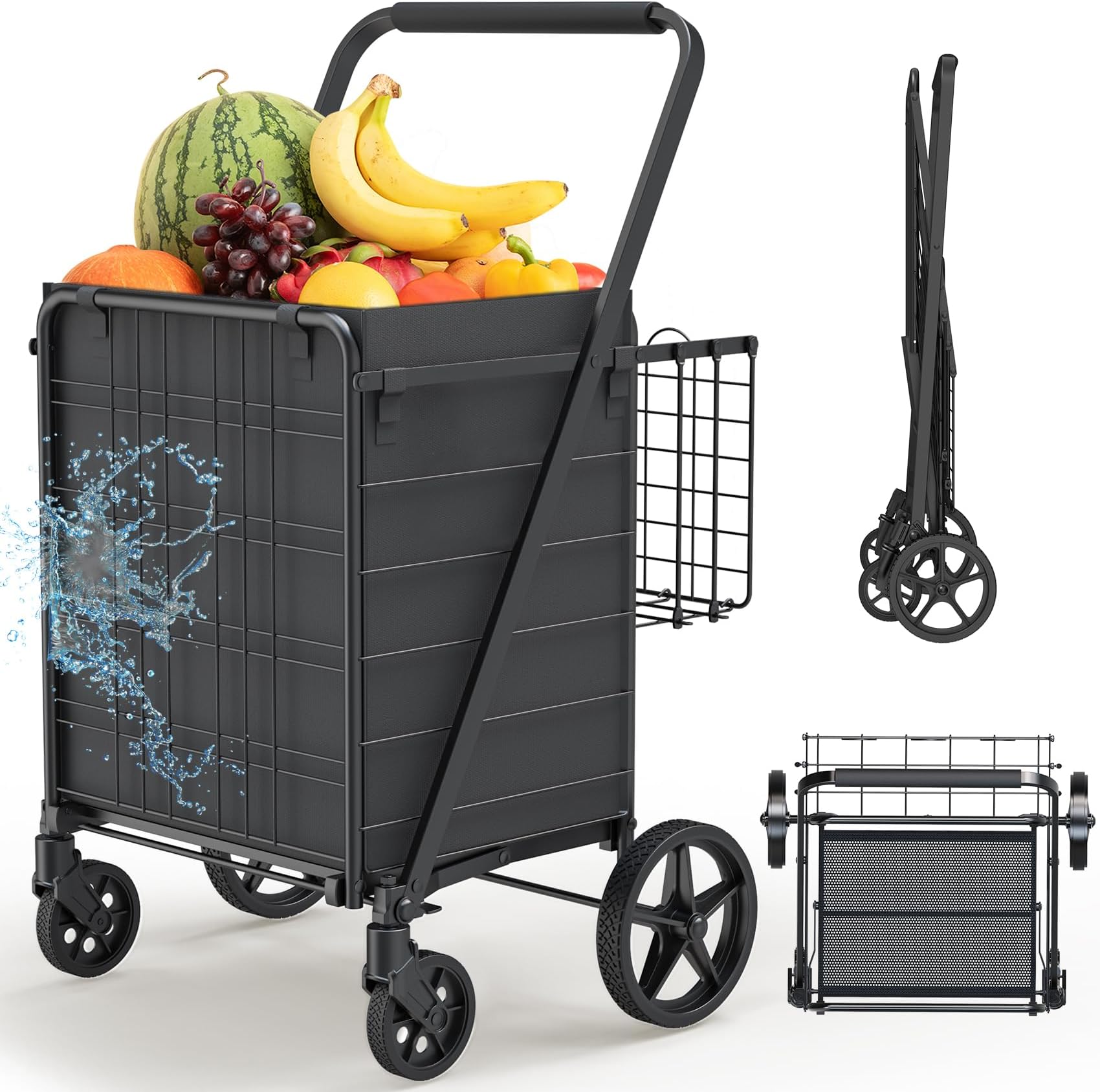 Amazon.com: Shopping Carts for Groceries, Encrypted Bottom Grocery Cart ...