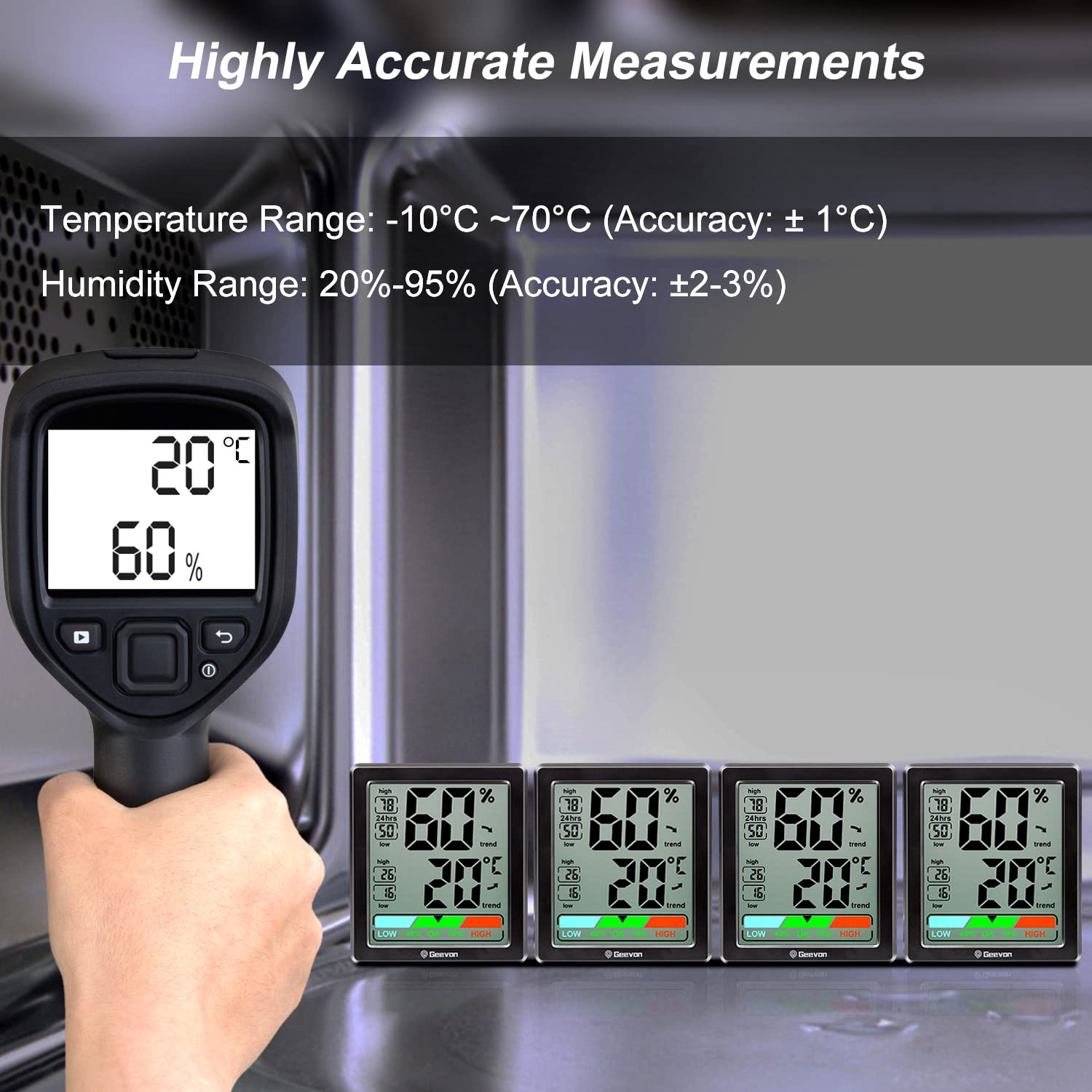 Snapklik.com : Geevon Digital Hygrometer Indoor Thermometer, Humidity ...