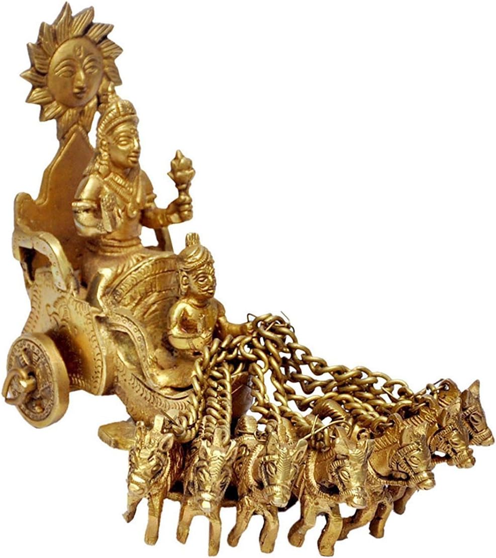 Buy Das Traders Brass The Sun God with Seven Horses Chariot | Surya ...