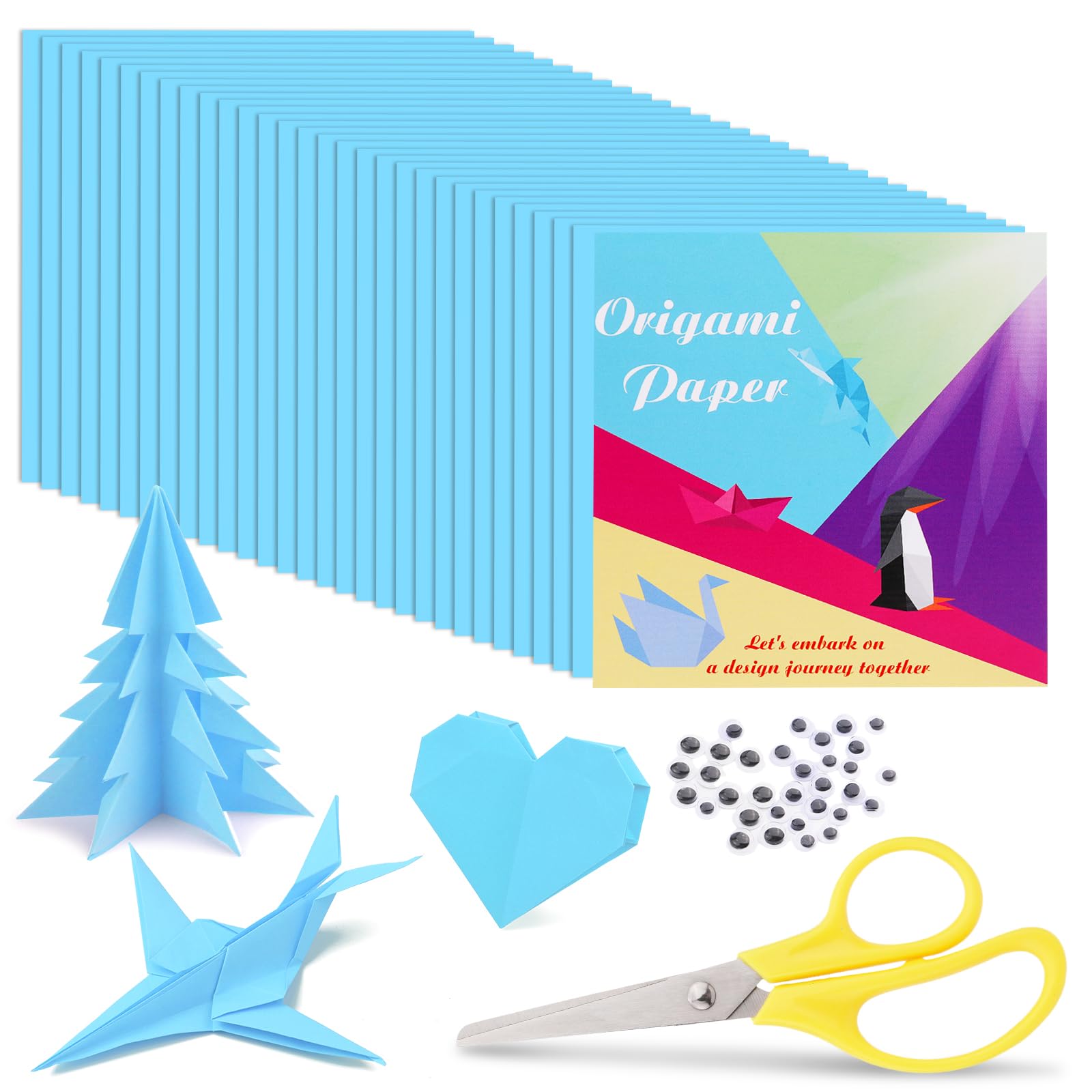Snapklik.com : Origami Paper,200 Sheets Lake Blue Double Sided Origami ...