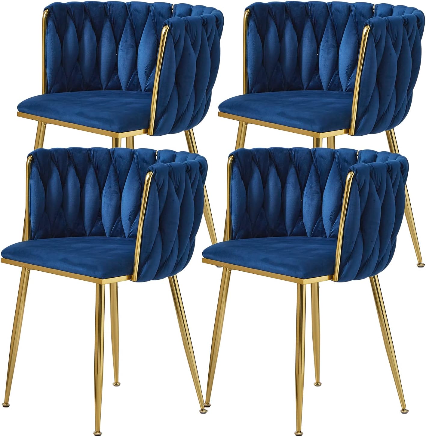Amazon.com - Nrizc Woven Dining Chairs Set of 2, Velvet Upholstered ...