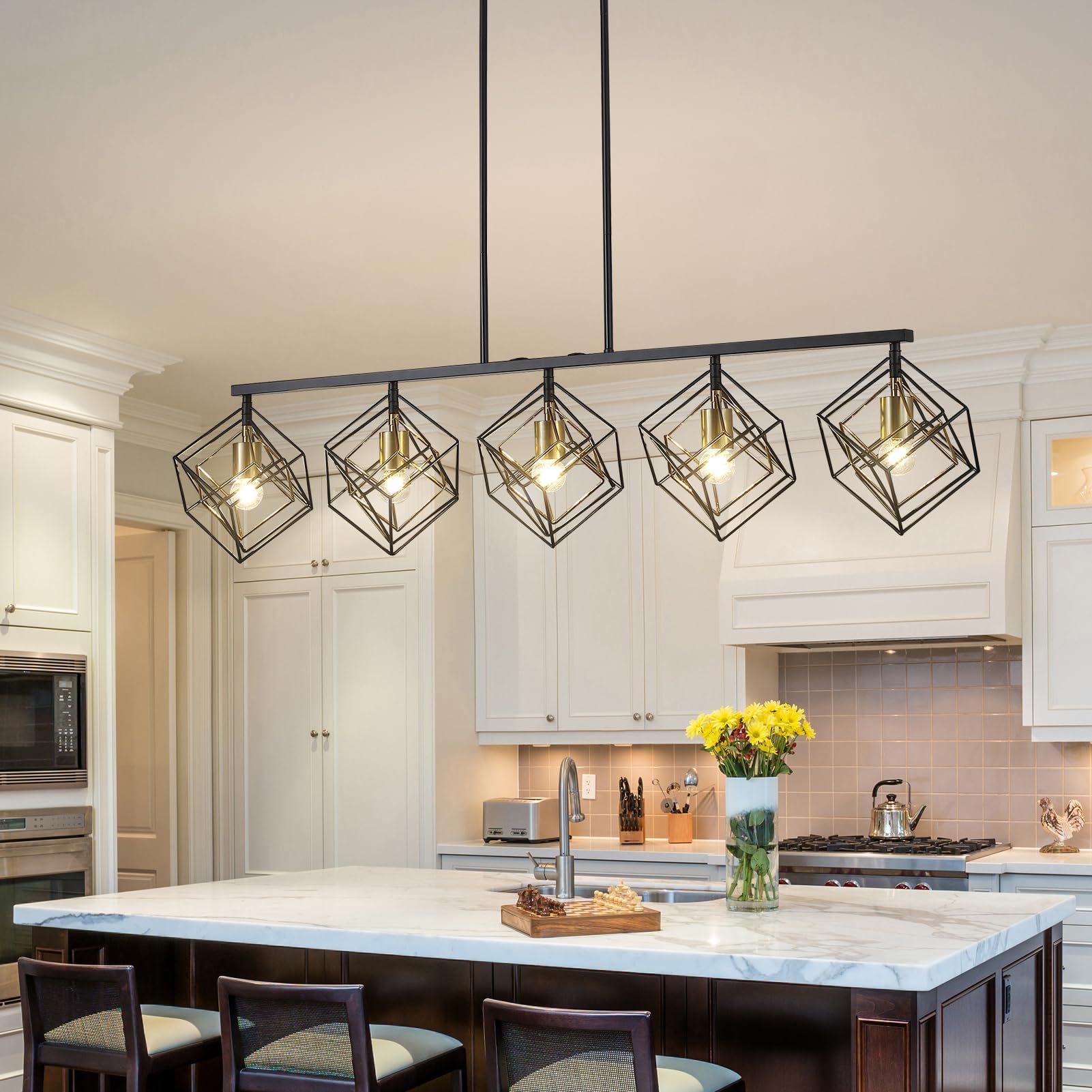 BEHIYA Chandelier Over Table Kitchen Island Light for Dining Room 45 ...