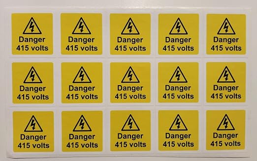 Danger 415 Volts Sticker [Pack of 15] Signs - Self Adhesive Stickers ...