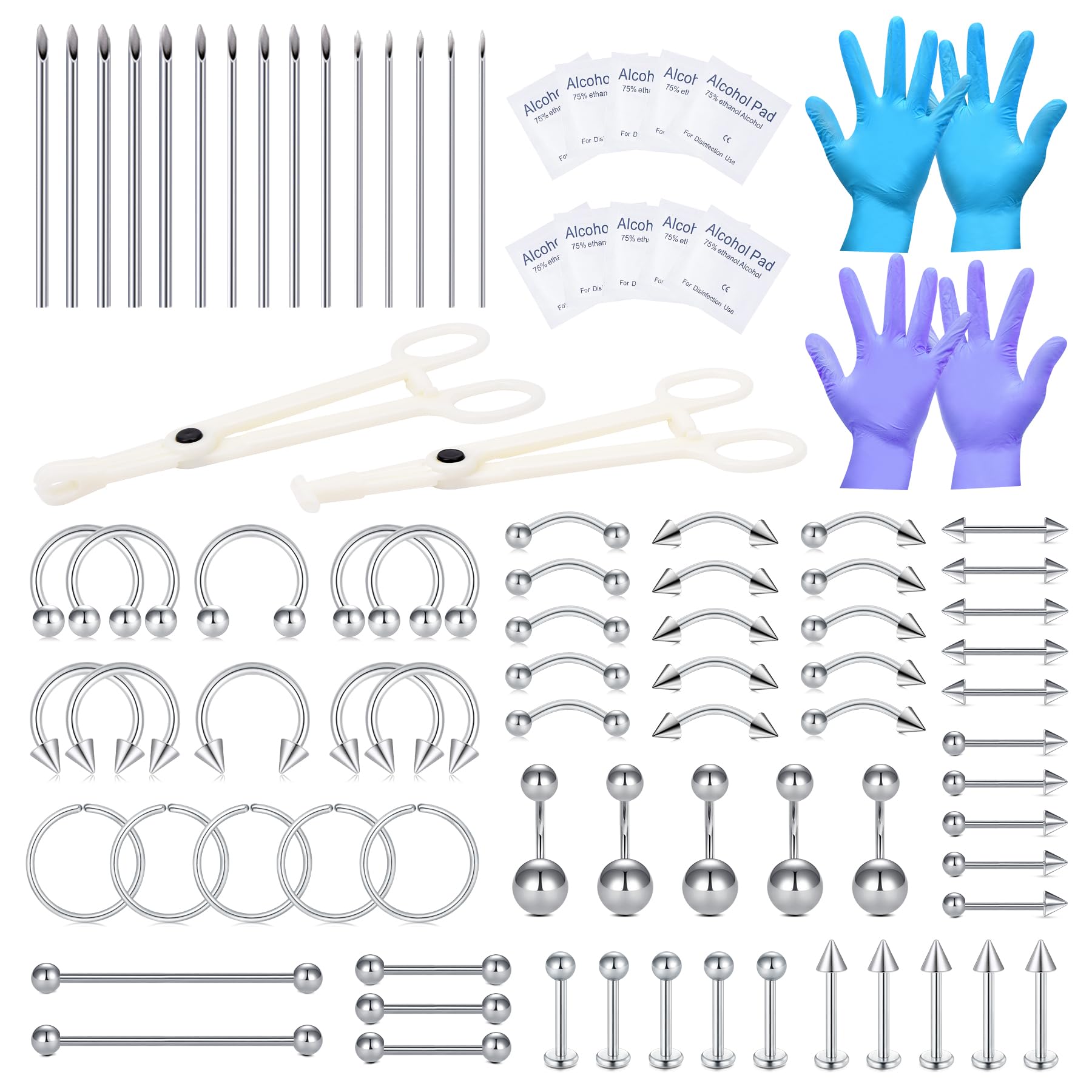 Amazon.com: JIESIBAO 96pcs Ultimate Piercing Kit，Piercing Set with ...