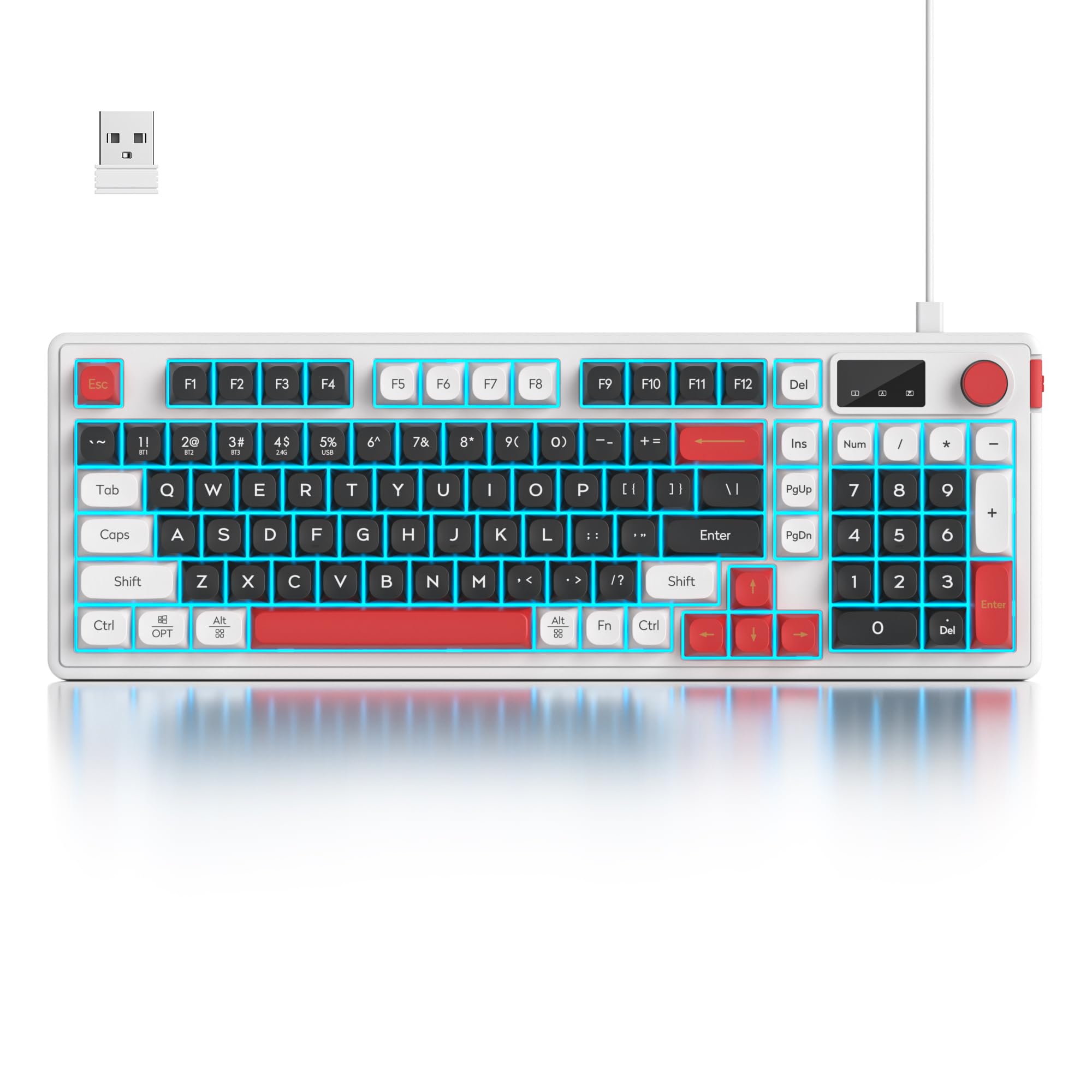 Amazon.com: Fogruaden 96% Wireless Silent Quiet Gaming Keyboard with ...