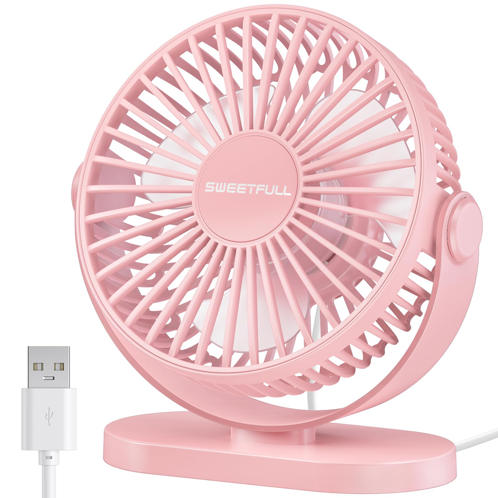 Snapklik.com : SWEETFULL USB Desk Fan Small Quiet - 3 Speeds Mini ...