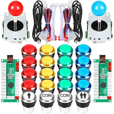 Amazon.com: Arcade Buttons EG STARTS 1 Player DIY Kit Joystick 5V LED ...