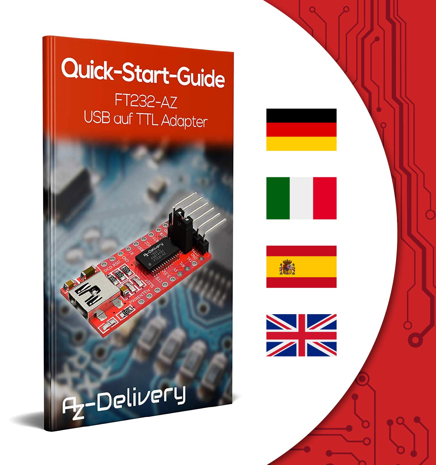 Buy AZDelivery FT232RL Mini USB to TTL Serial Converter Adapter Module ...