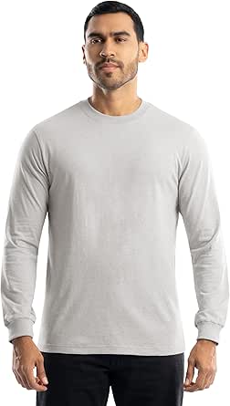 Amazon.com: Wrangler Men's Jersey Knit Long Sleeve T-Shirt, Heather ...