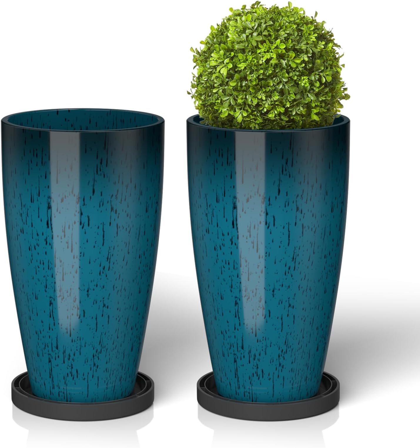 Amazon.com : Worth Garden 23.5" H. Large Plastic Planters - Set of 2 ...