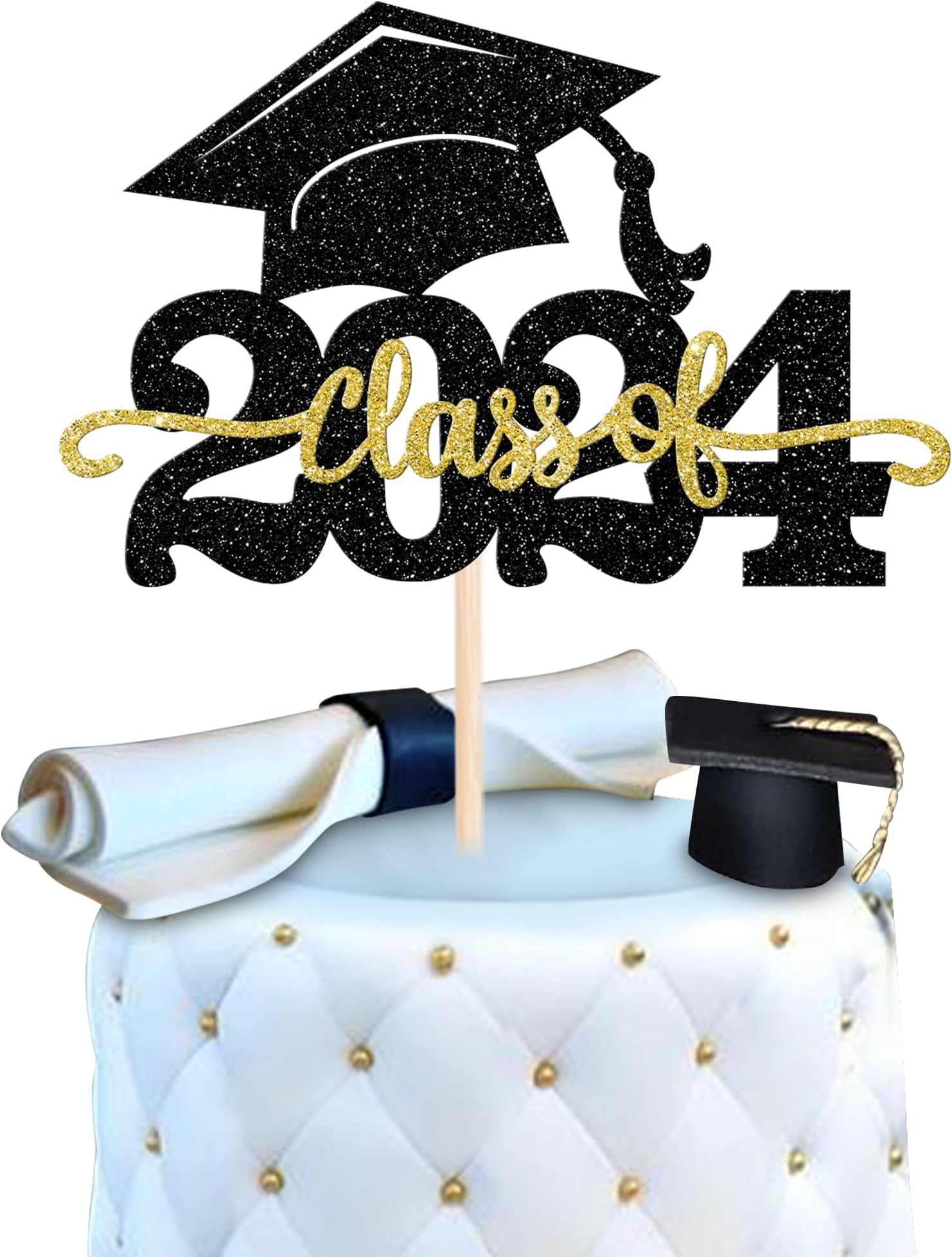 Amazon.com: 7 Pieces Graduation Cap Cake Topper Decorations Kit with ...