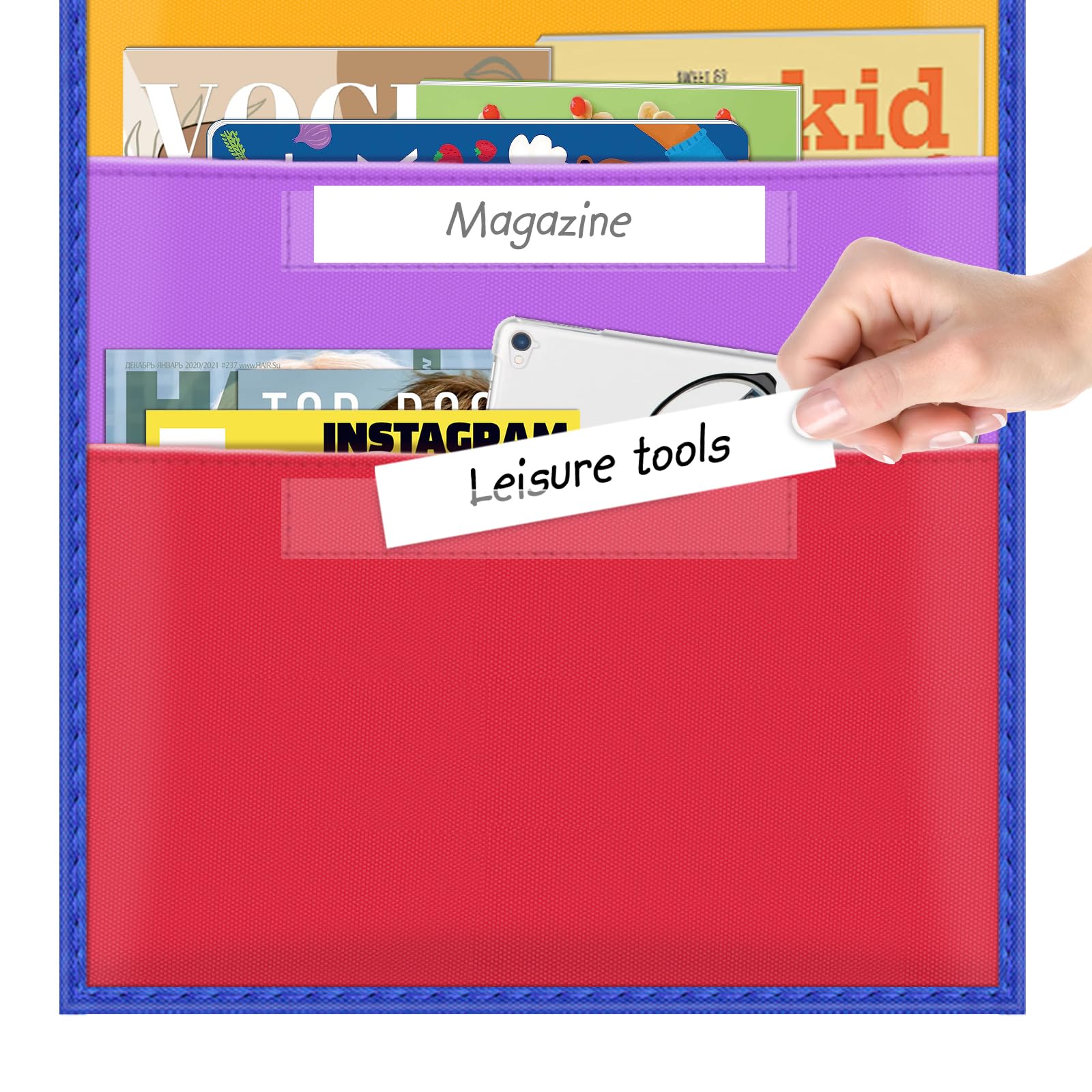 Snapklik.com : Godery Wall Hanging Pocket Chart, Fabric File Folder ...