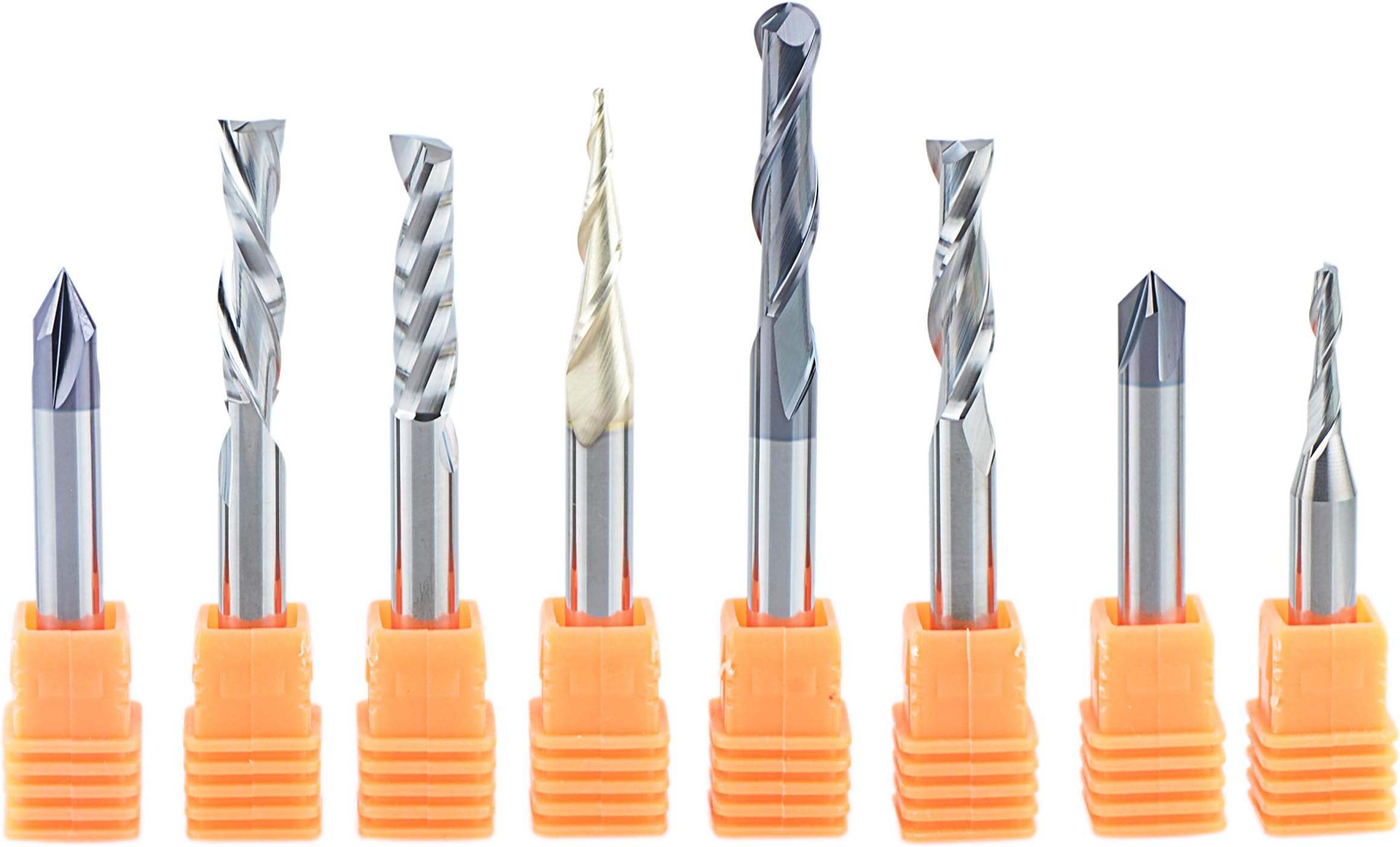 40pcs End Mills CNC Router Bits, 1/8" Shank CNC Cutter Milling Carving ...