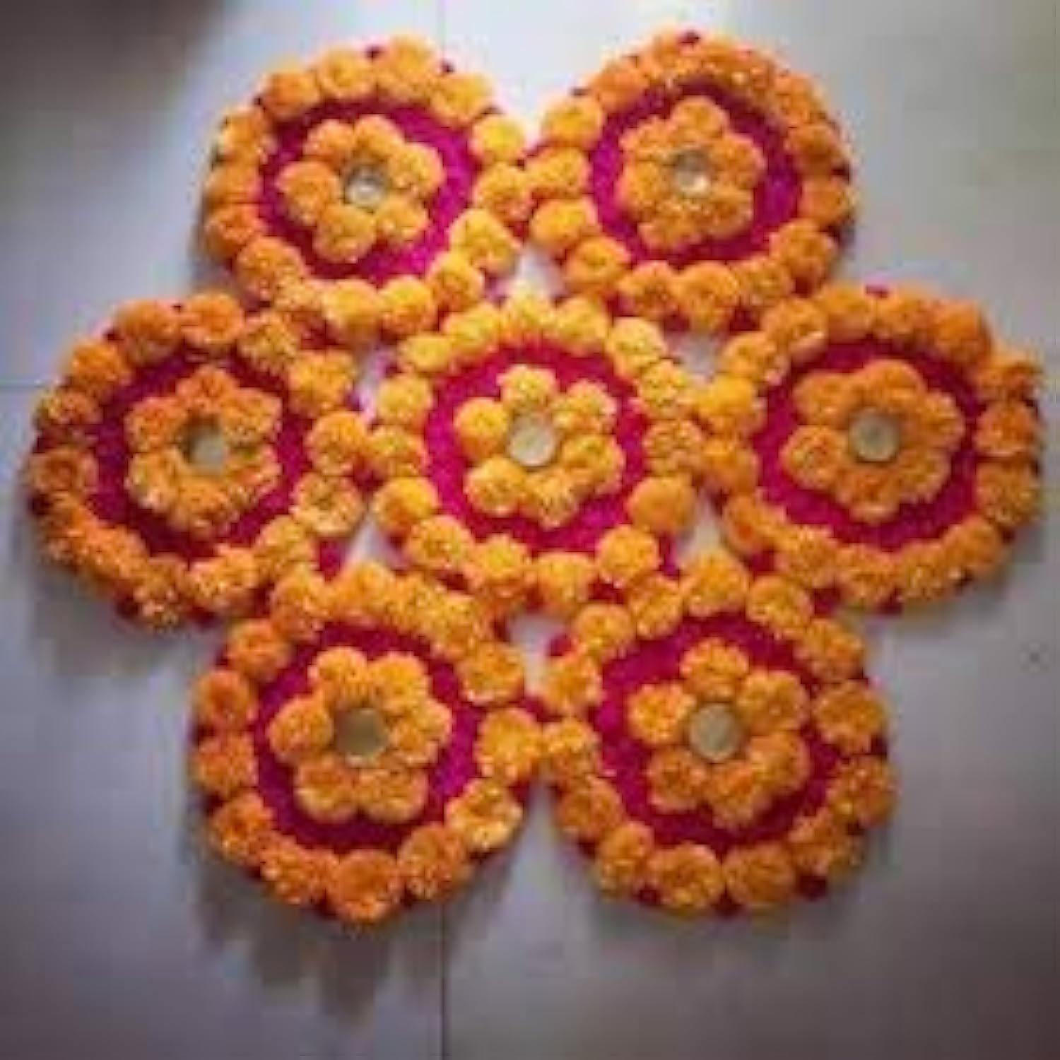Buy Urvi Creations Set of 1 Designer Mari Gold Genda Phool Flower ...