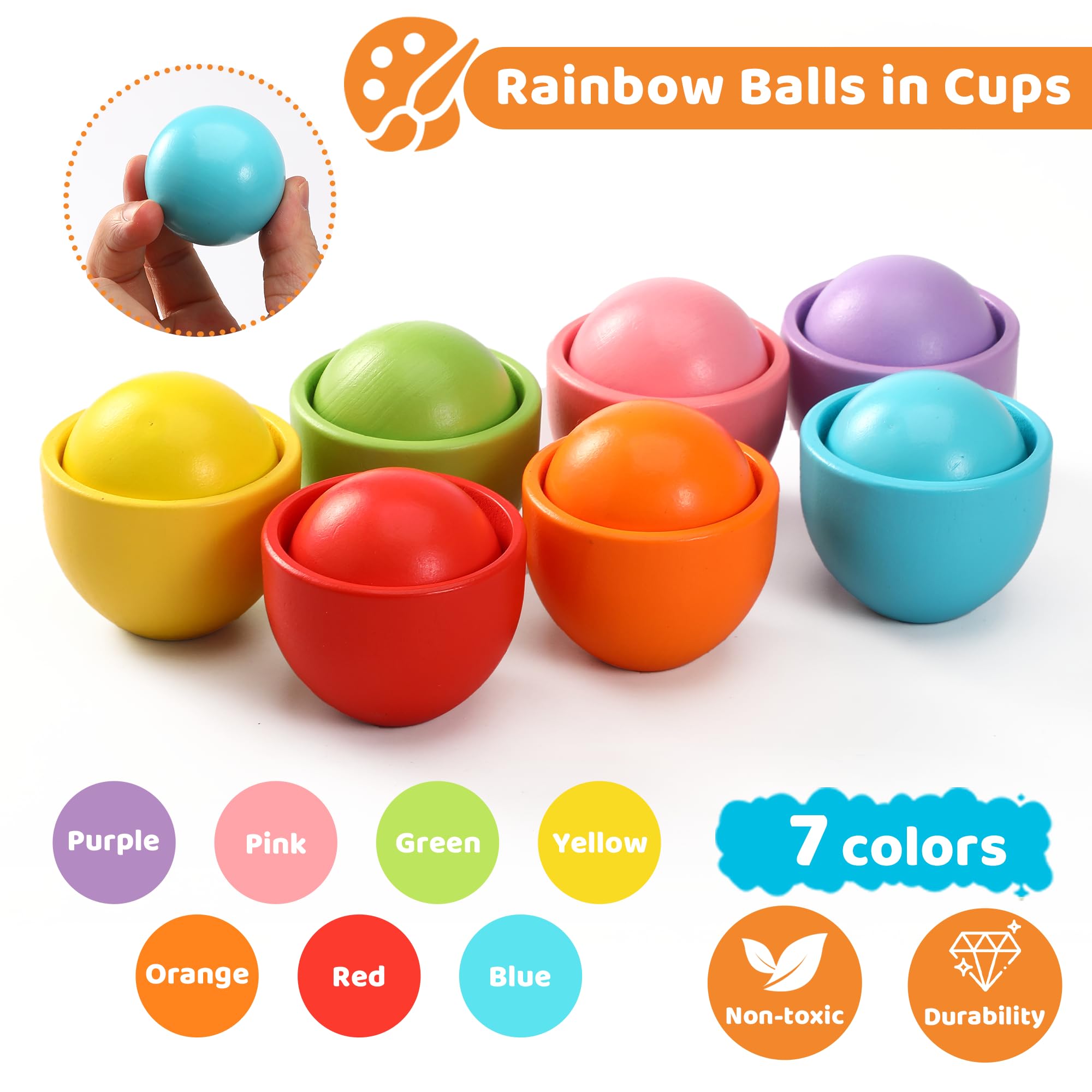Snapklik.com : Montessori Larger Ball In Cup Color Sorting Toy For ...