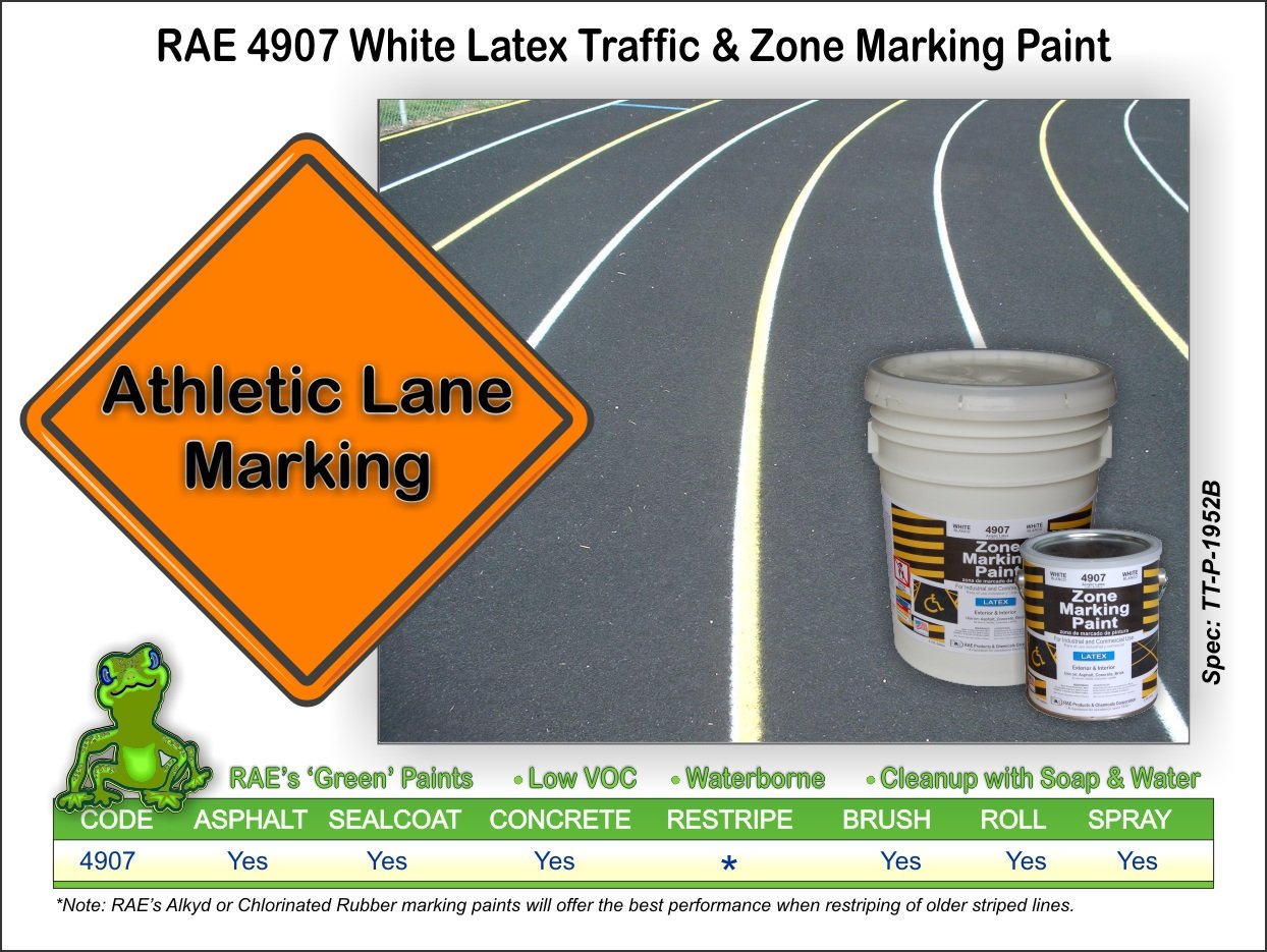 Snapklik.com : RAE 4907-01 White Latex Zone Marking Paint 1-Gallon